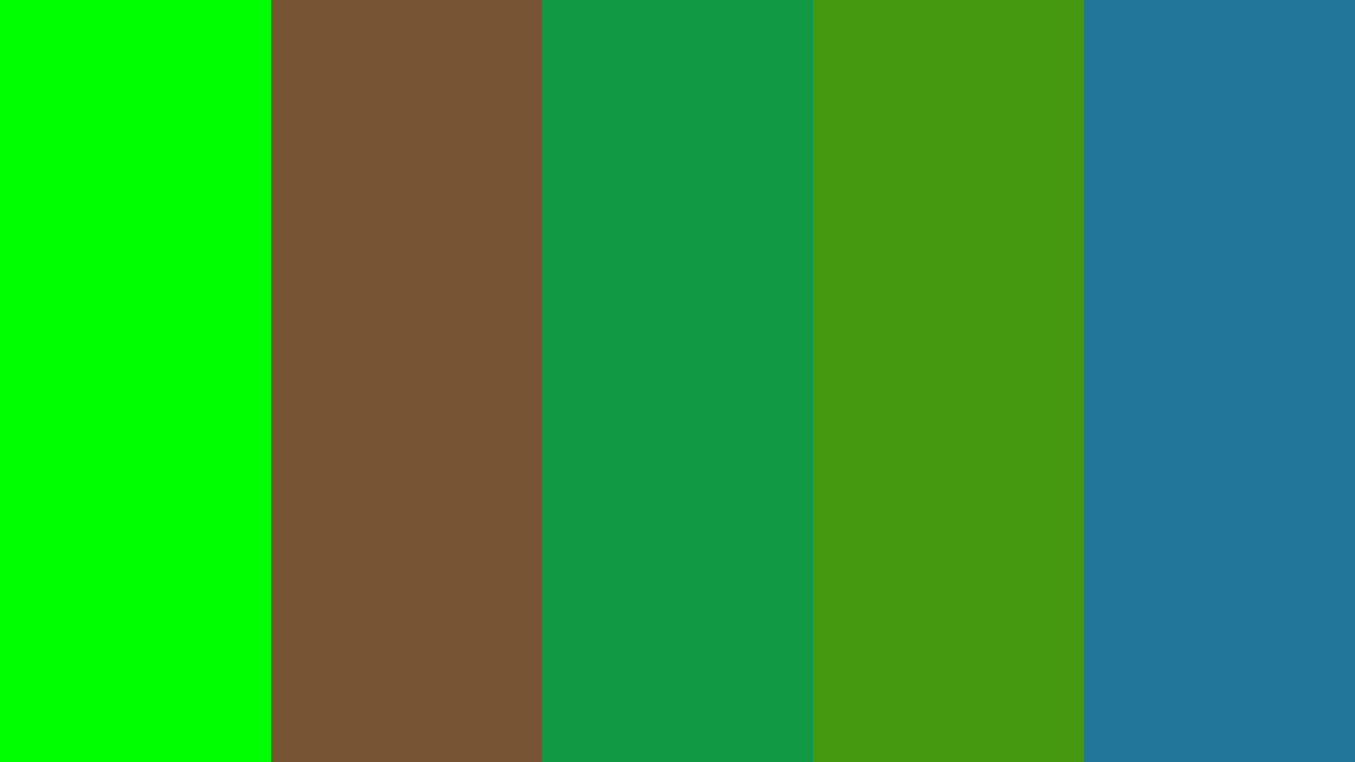 Jnew Color Palette #00FF00 #775533 #119944 #449911 #227799 Hex