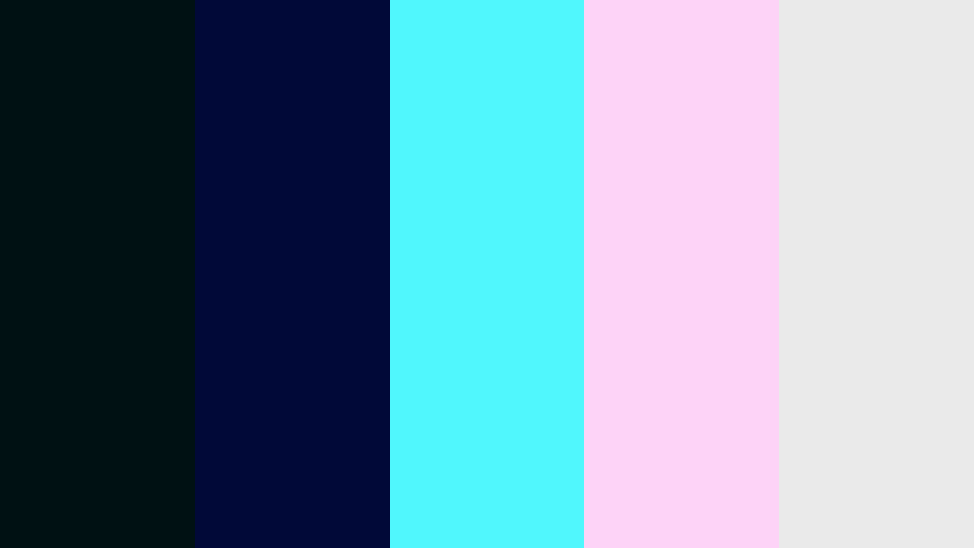 Sans Undertale Color Palette #001113 #000938 #50F8FD #FDD3F7 #EAEAEA Hex