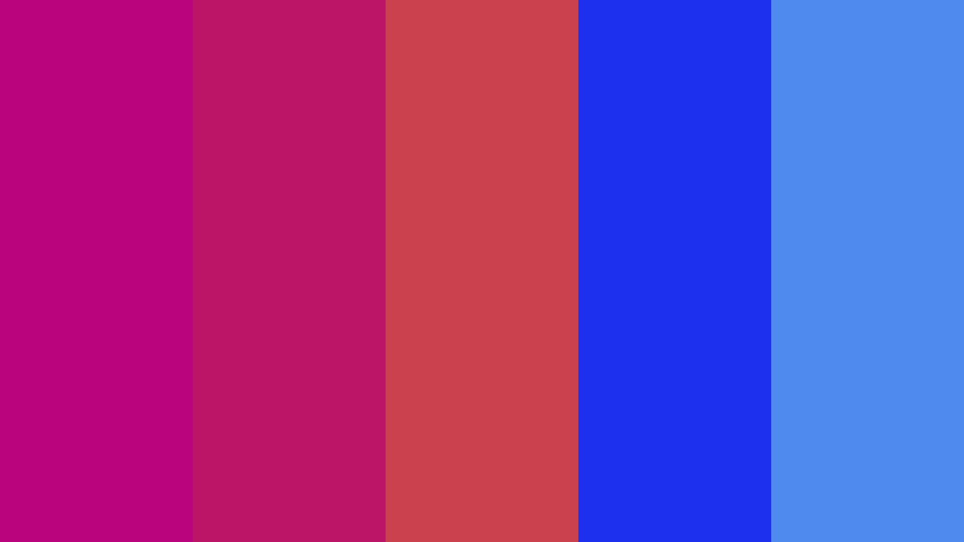 Monster Kid Palette Palette #B6047F #BD1866 #C9444B #1E2EEF #4F88EE Hex