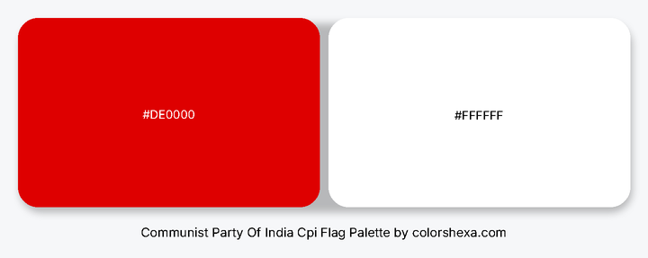 Communist Party Of India Cpi Flag Palette Palette #DE0000 #FFFFFF Hex