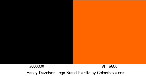 Harley Davidson Logo Brand Palette #000000 #FF6600 Hex