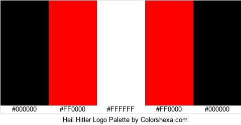 Heil Hitler Logo Palette #000000 #FF0000 #FFFFFF #FF0000 #000000 Hex