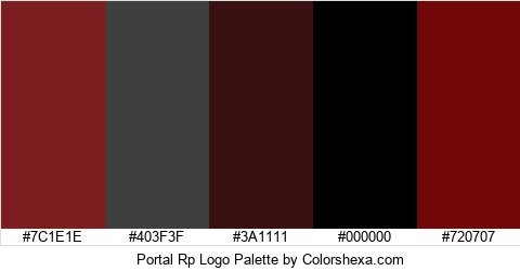 Portal Rp Logo Palette #7C1E1E #403F3F #3A1111 #000000 #720707 Hex