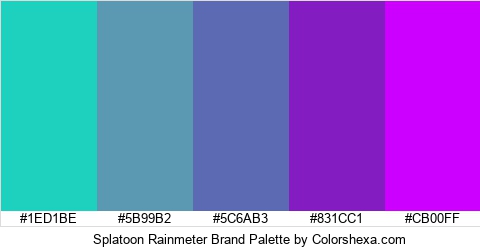 Splatoon Rainmeter Brand Palette #1ED1BE #5B99B2 #5C6AB3 #831CC1 # ...